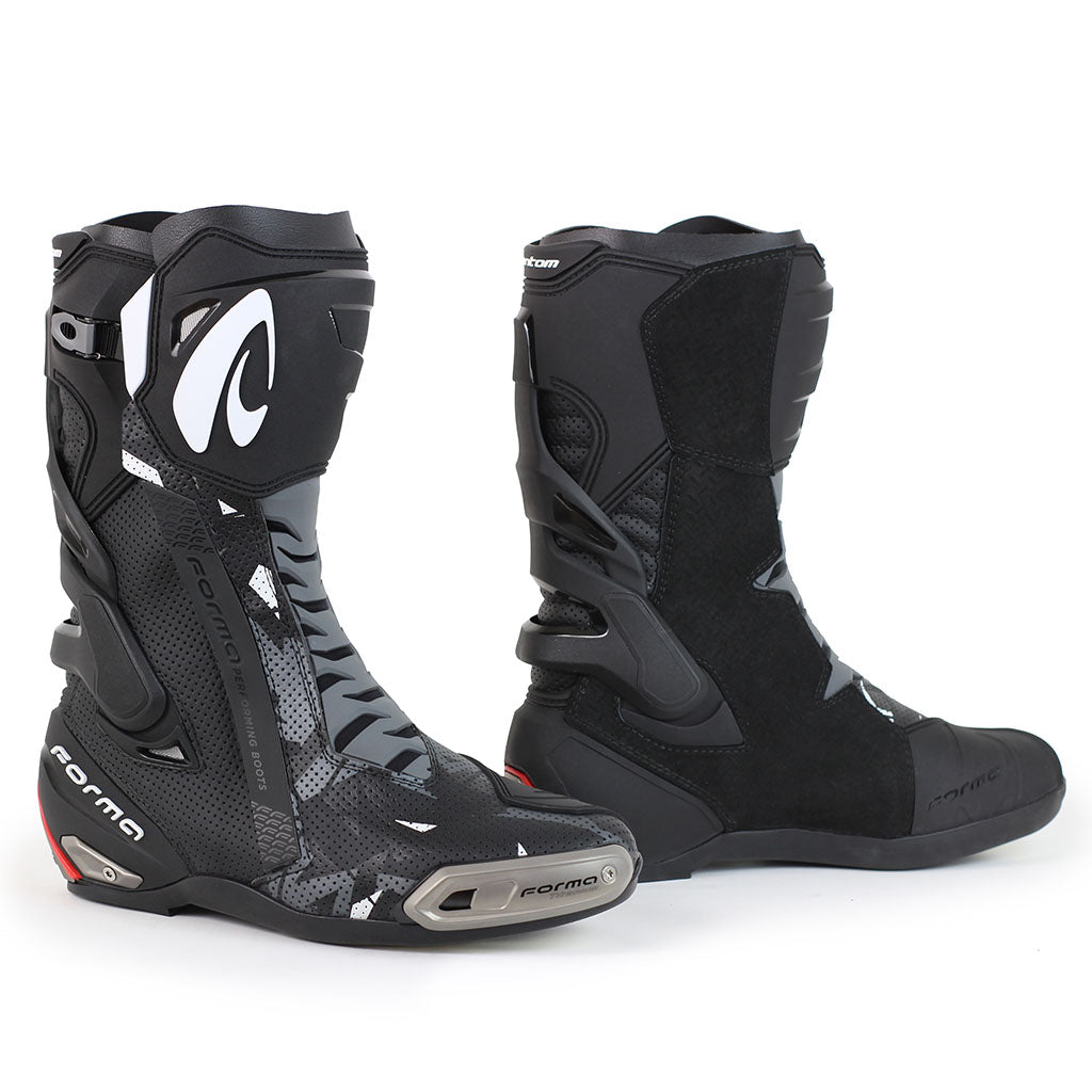 motorcycle boots | Forma Phantom Flow black road racing motogp track – Forma Boots USA